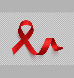 Realistic red ribbon world aids day symbol 1 Vector Image