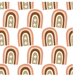 Cute rainbows hand drawn doodles seamless pattern Vector Image