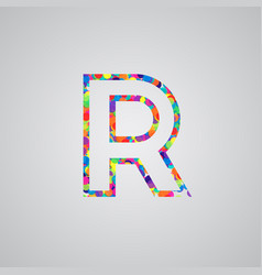 R origami logo monogram Royalty Free Vector Image