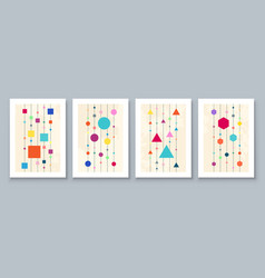 Retro geometric background with birds Royalty Free Vector