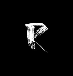 Letter r vintage grunge font label style Vector Image