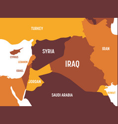 Middle east map - hand-drawn cartoon style Vector Image