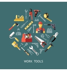 Round Construction Composition Royalty Free Vector Image