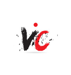 Grunge white red black alphabet letter c logo Vector Image
