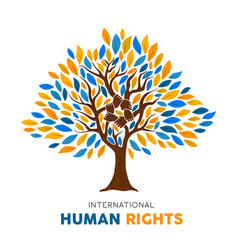Human rights concept tree for people equality Vector Image
