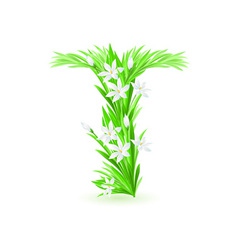 Spring flowers alphabet d Royalty Free Vector Image