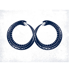 Snake eating its own tale uroboros snake in a Vector Image