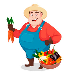 Farmer cartoon character Royalty Free Vector Image