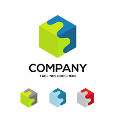 Letter e 3d cube logo Royalty Free Vector Image