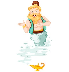 Pretty genie in blue costume Royalty Free Vector Image