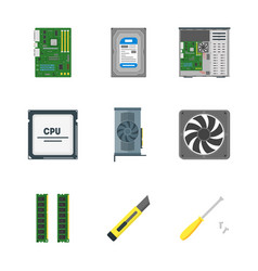 Cartoon personal computer components Royalty Free Vector