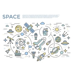 Space hand drawn cartoon doodles Royalty Free Vector Image