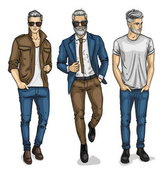 Young man models Royalty Free Vector Image - VectorStock