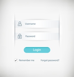 Modern login template form ui design Royalty Free Vector