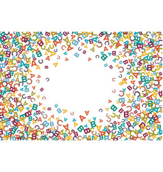 Colorful text box made from alphabet symbols Vector Image