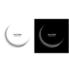 Halftone incomplete circle frame dots Royalty Free Vector