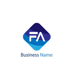 Initial letter fa logo template design Royalty Free Vector