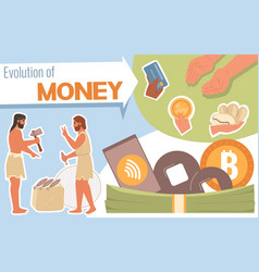 Evolution of money infographic Royalty Free Vector Image