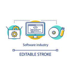 Software industry concept icon pc program Vector Image