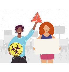 Couple supporting a cause Royalty Free Vector Image