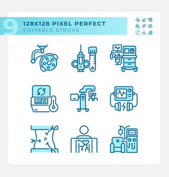 Laparoscope pixel perfect light blue icon Vector Image