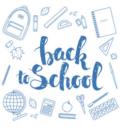 Back to school ink pen sketch icons Royalty Free Vector