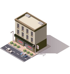 Isometric building letter r form Royalty Free Vector Image