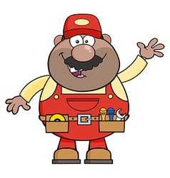 Waving Mechanic Cartoon Royalty Free Vector Image
