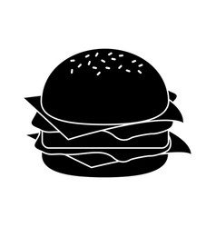 Burger fast food pictograph Royalty Free Vector Image