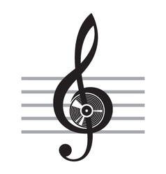 Black treble clef with wing Royalty Free Vector Image