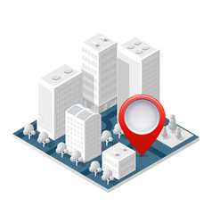 3d map isometric city Royalty Free Vector Image