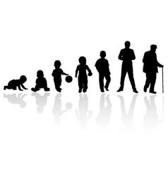 Age evolution silhouettes Royalty Free Vector Image