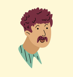 Profile of the man s head linear Royalty Free Vector Image