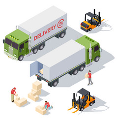 Isometric global logistic concept delivery Vector Image