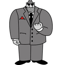 Cartoon bad guy or man or criminal or gangster Vector Image