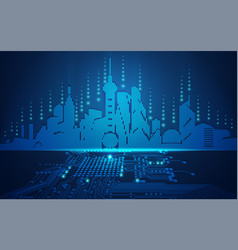 Abstract technology background digital building Vector Image