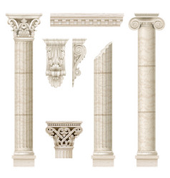 Gold corinthian column Royalty Free Vector Image
