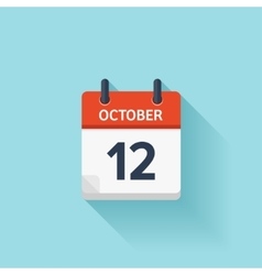 July 12 flat daily calendar icon date Royalty Free Vector