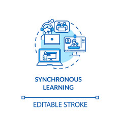 Synchronous learning concept icon Royalty Free Vector Image