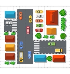 City top view town map seamless pattern Royalty Free Vector