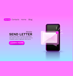 Send an email message smartphone mobile screen Vector Image