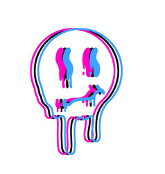 Acid smile face retro symbol of rave Royalty Free Vector