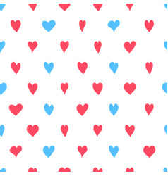 Seamless pattern with flat color hearts Royalty Free Vector