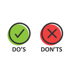 Dos and donts sign icon in transparent style like Vector Image