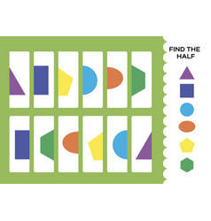 Education shapes matching game for preschool Vector Image
