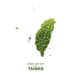 Green leaf map taiwan Royalty Free Vector Image