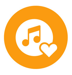 Musical note icon music icon with heart sign Vector Image