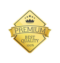 Exclusive high quality choice golden award label Vector Image