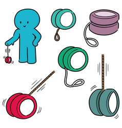 Set yoyo Royalty Free Vector Image - VectorStock