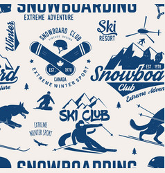 Ski and snowboard club emblem Royalty Free Vector Image